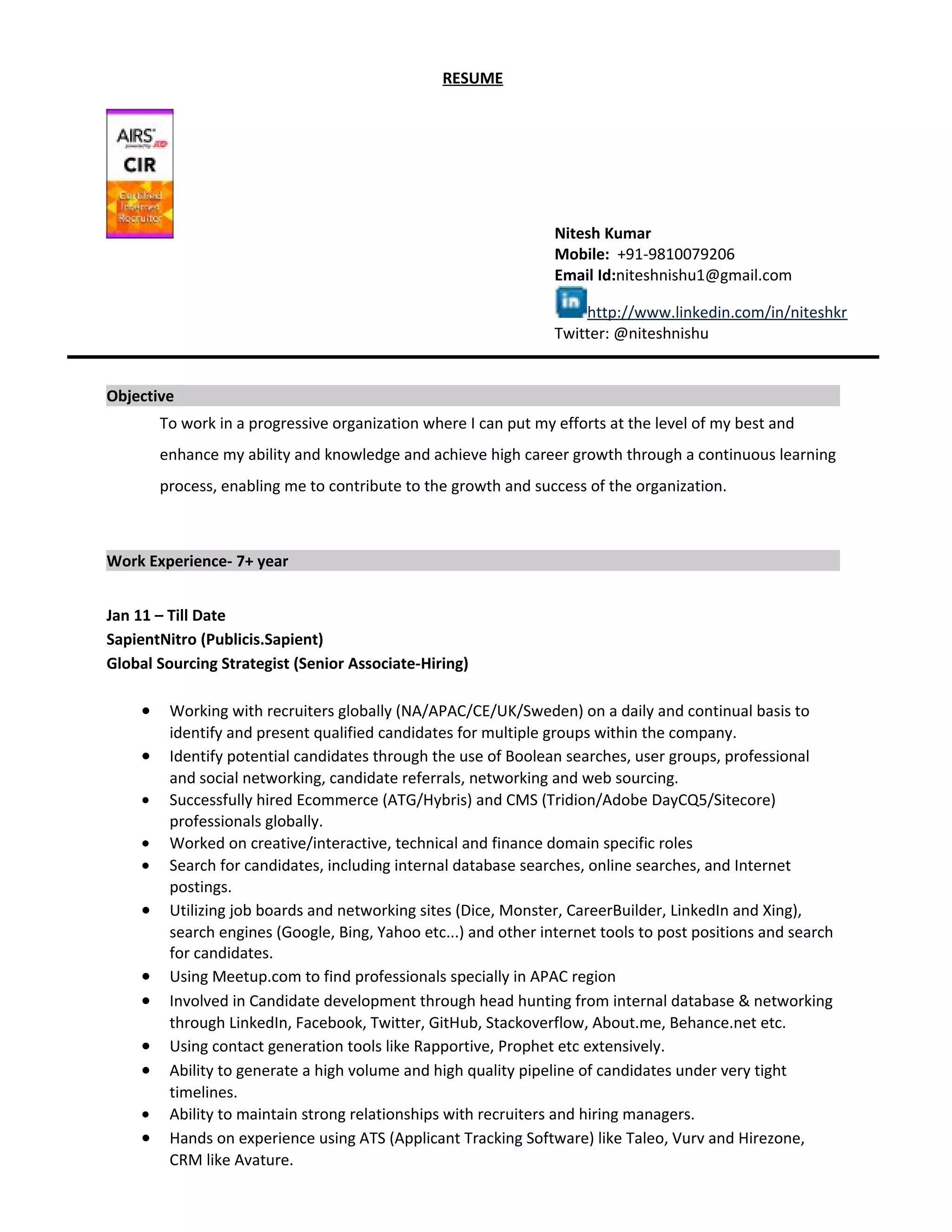 Nitesh-ResumeUpdated | DOC