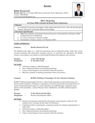 Resume - Rahul Kesarwani (1) | PDF