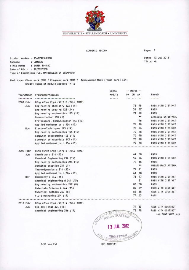 Full undergraduate record | PDF | Chemistry | Science