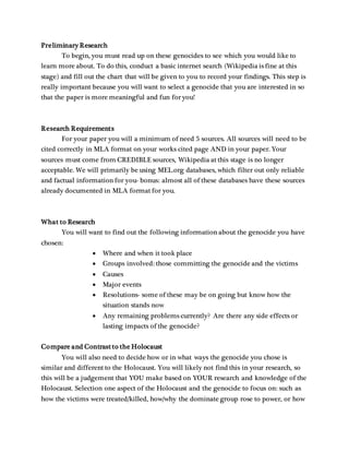 The Holocaust and Other Global Genocides Research Paper | DOCX
