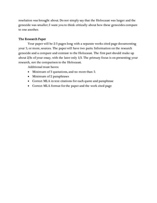 The Holocaust and Other Global Genocides Research Paper | DOCX