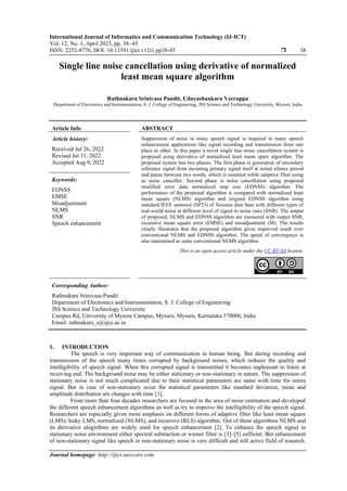 Single line noise cancellation using derivative of normalized least ...