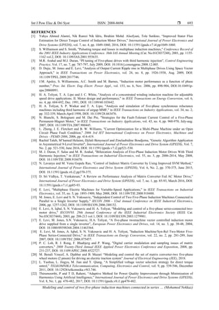 Modeling and control of two five-phase induction machines connected in series powered by matrix ...