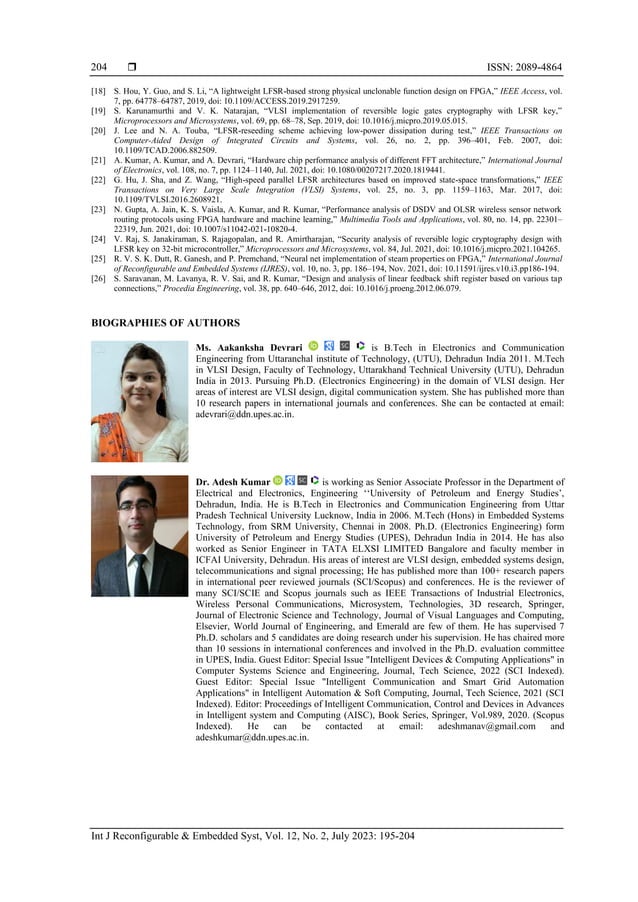 Reconfigurable linear feedback shift register for wireless communication and coding | PDF