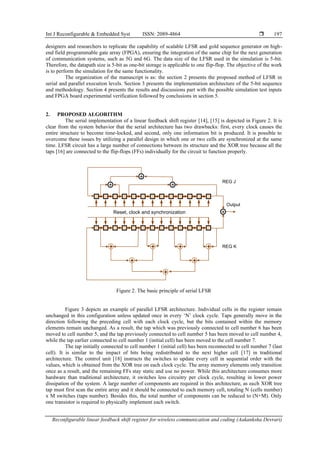 Reconfigurable linear feedback shift register for wireless communication and coding | PDF