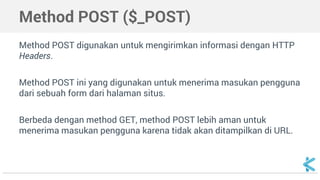 Pemrograman Web - Request Get dan Post | PPT