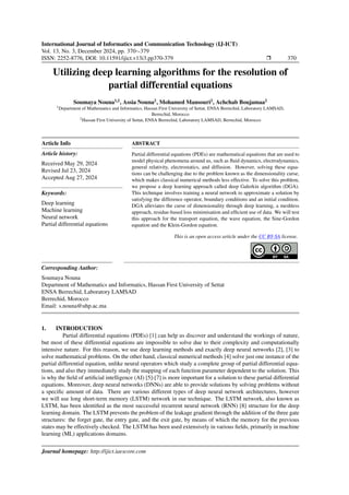 Utilizing deep learning algorithms for the resolution of partial ...