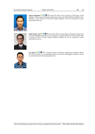Real time hand gesture detection by using convolutional neural network ...