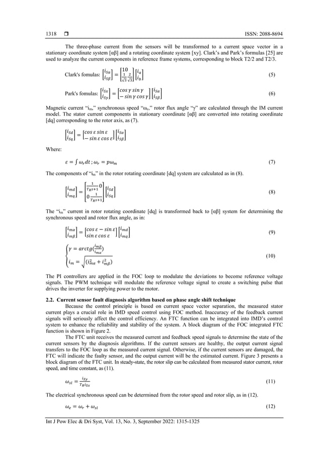 A current sensor fault diagnosis method based on phase angle shift technique applying to ...