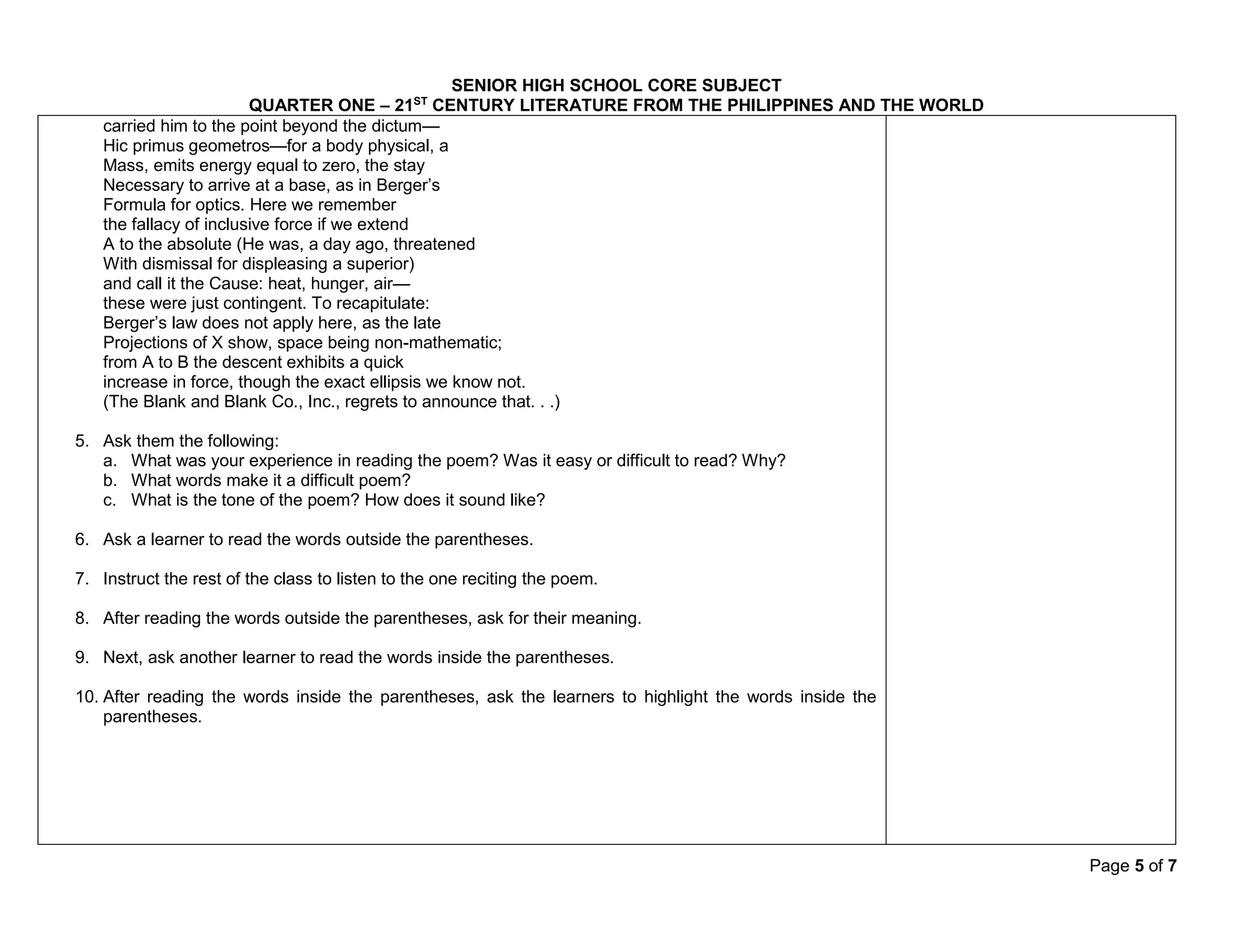 21st century literature from the philippines and the world | PDF