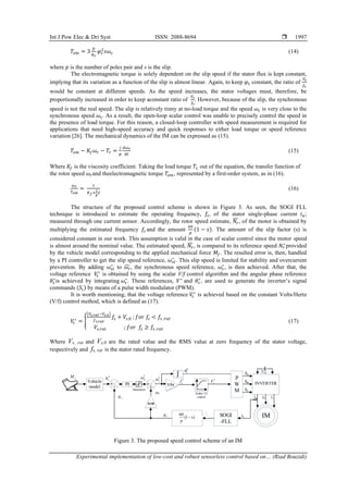 Experimental implementation of low-cost and robust sensorless control based on SOGI-FLL ...