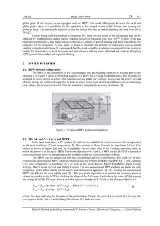 Partial Shading in Building Integrated PV System: Causes, Effects and Mitigating Techniques ...