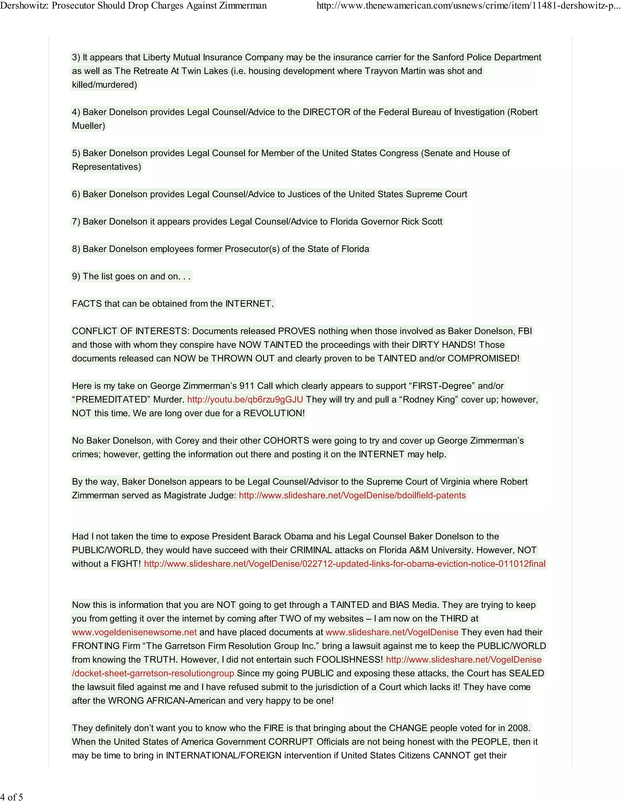 05/23/12 - DERSHOWITZ (Prosecutor Should Drop Charges) | PDF