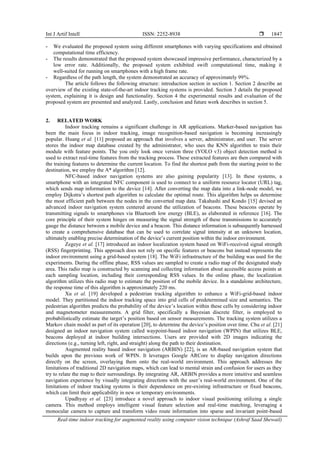 Real-time indoor tracking for augmented reality using computer vision technique | PDF