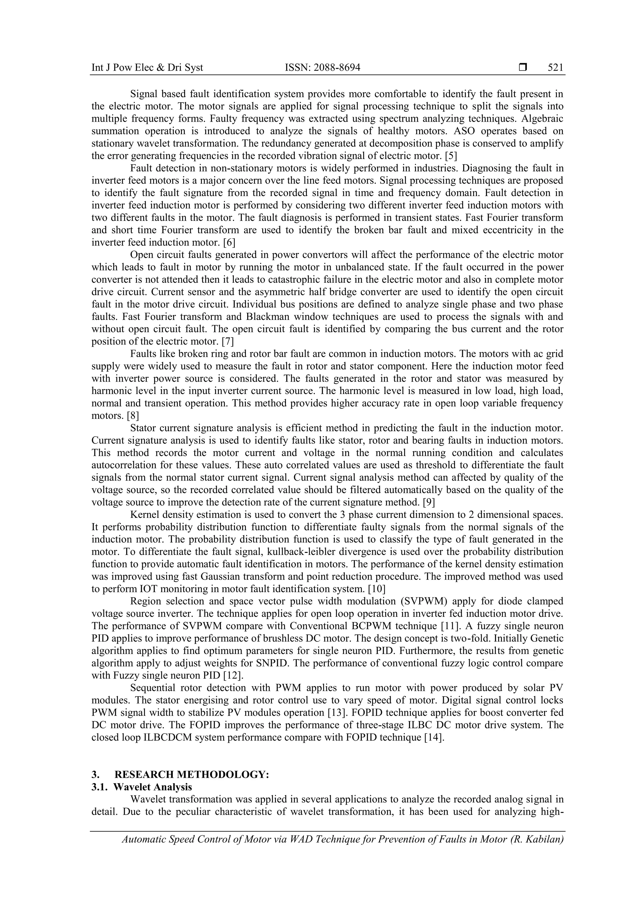 Automatic Speed Control of Motor via WAD Technique for Prevention of ...