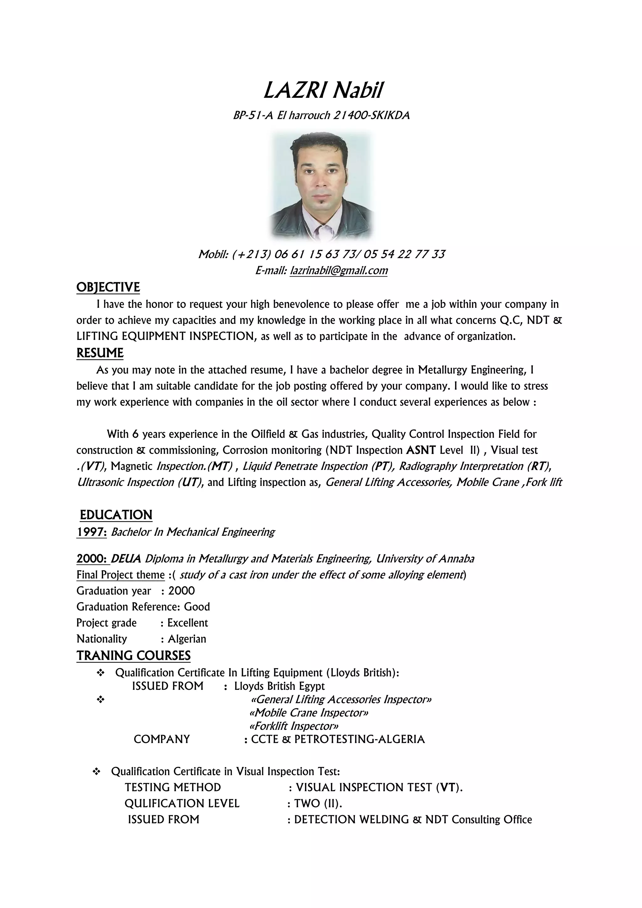 Nabil CV 2015 | PDF