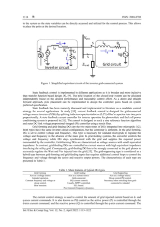Enhanced dynamic performance of grid feeding distributed generation under variable grid ...