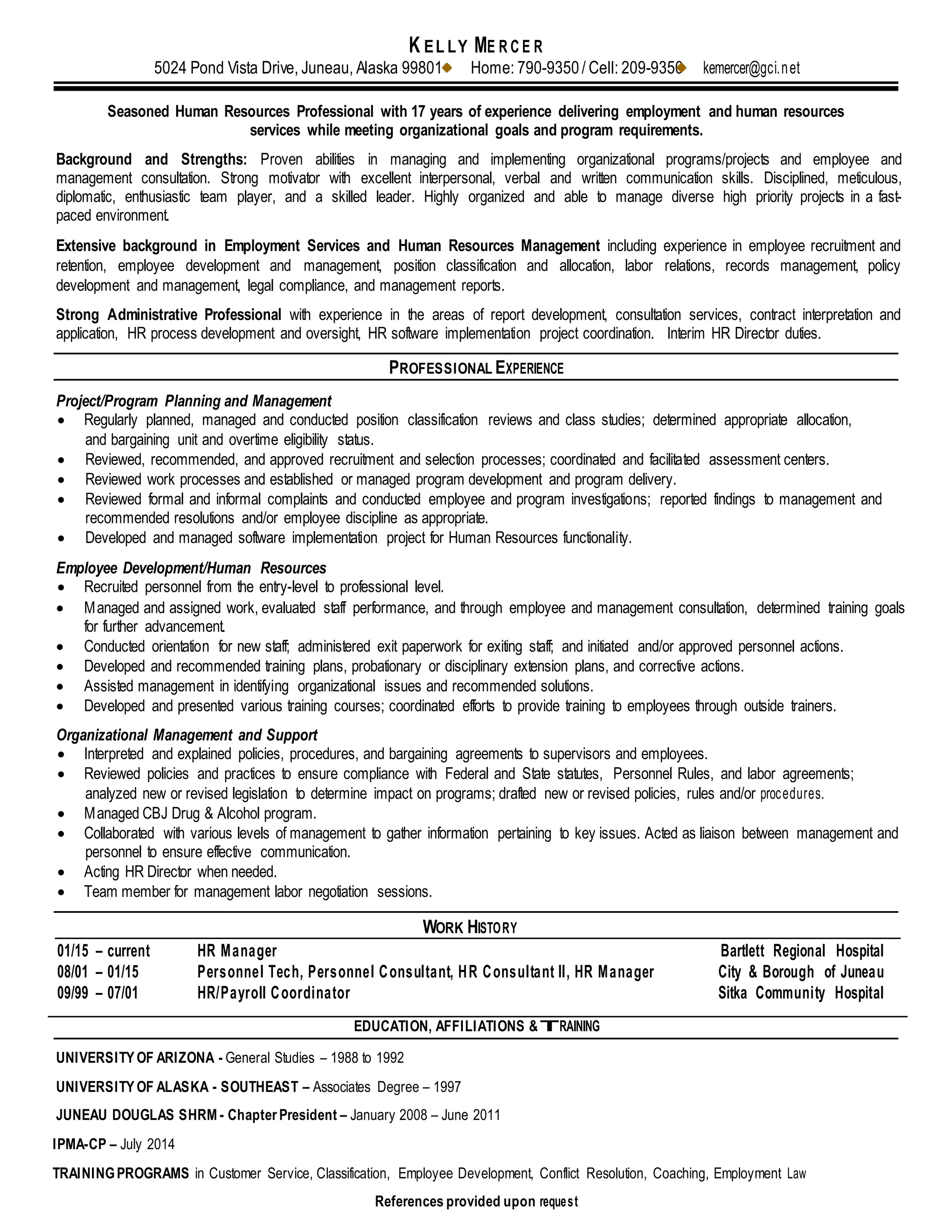 Kelly Mercer Resume | PDF