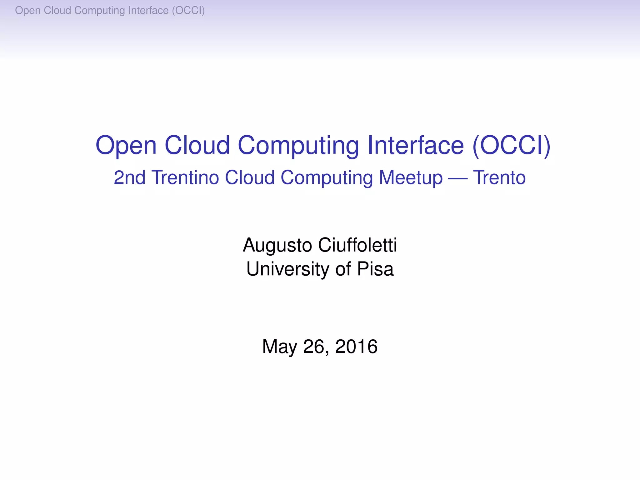 Open Cloud Computing Interface | PDF