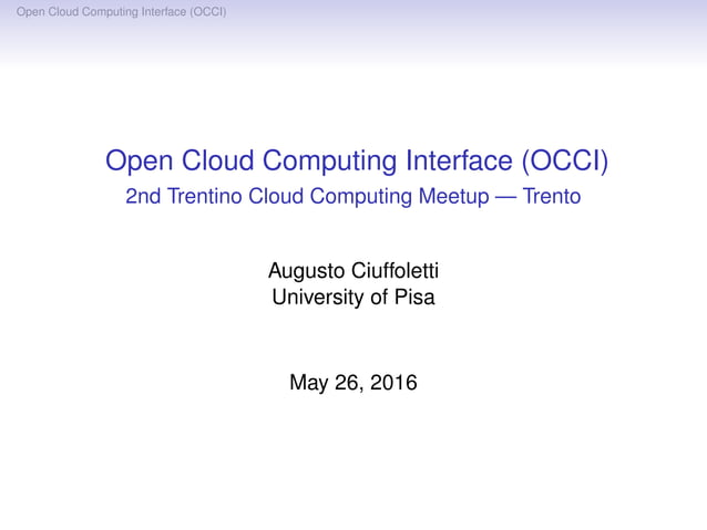 Open Cloud Computing Interface | PDF