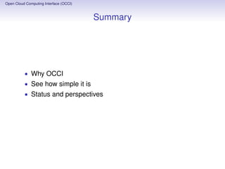 Open Cloud Computing Interface | PDF