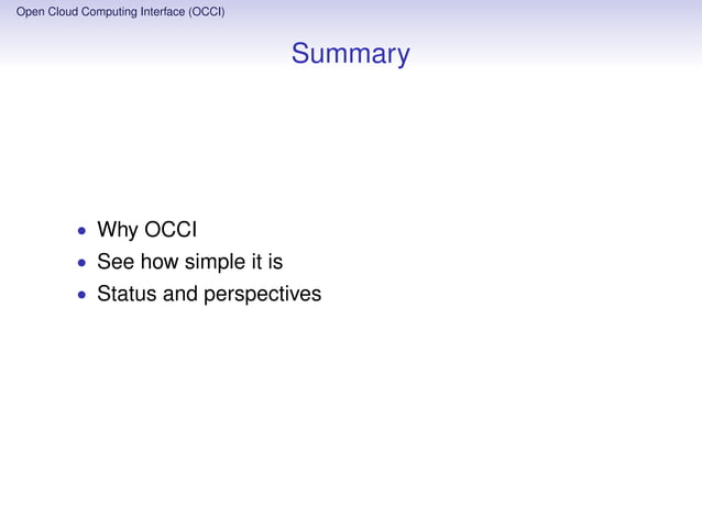 Open Cloud Computing Interface | PDF
