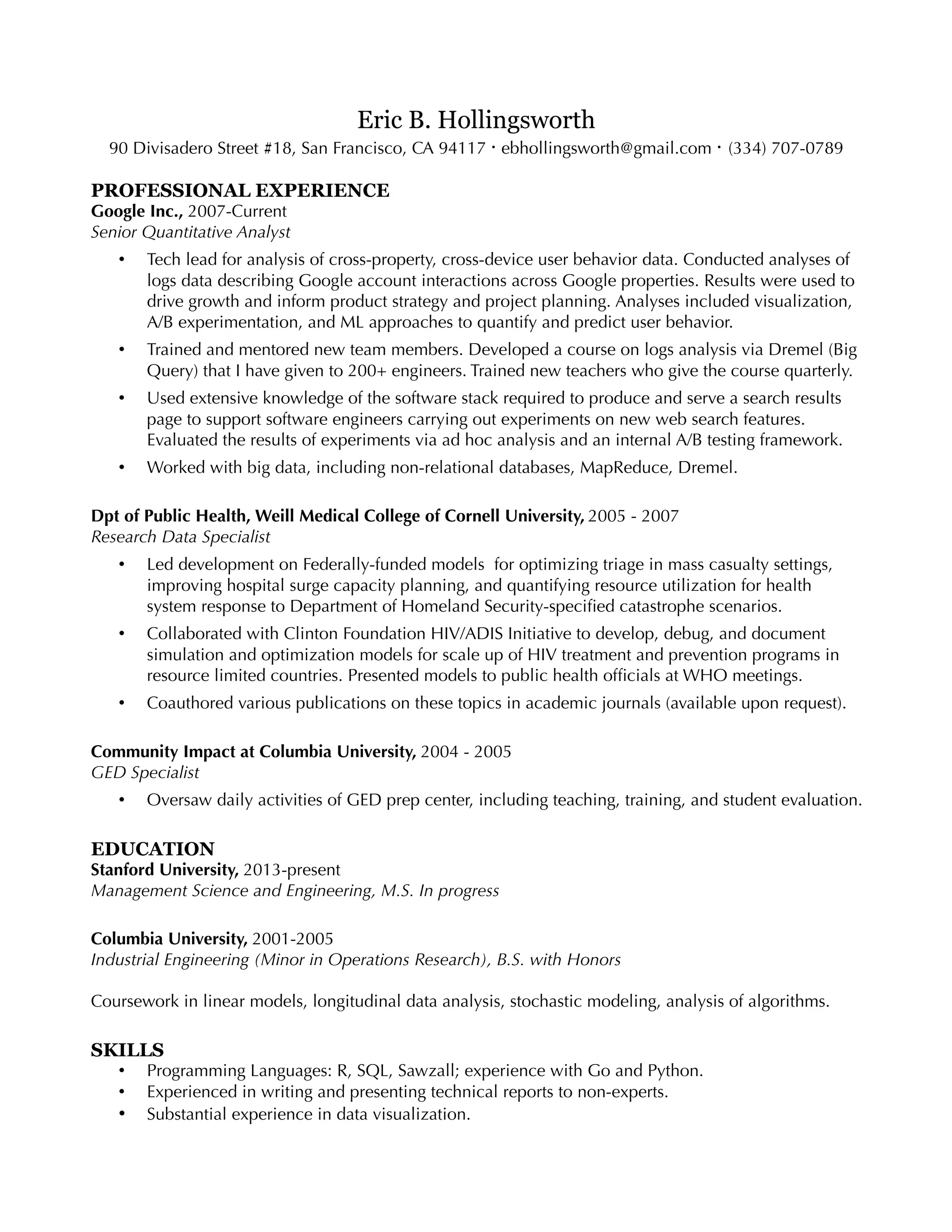 eric_hollingsworth_resume_new | PDF | Search | Internet