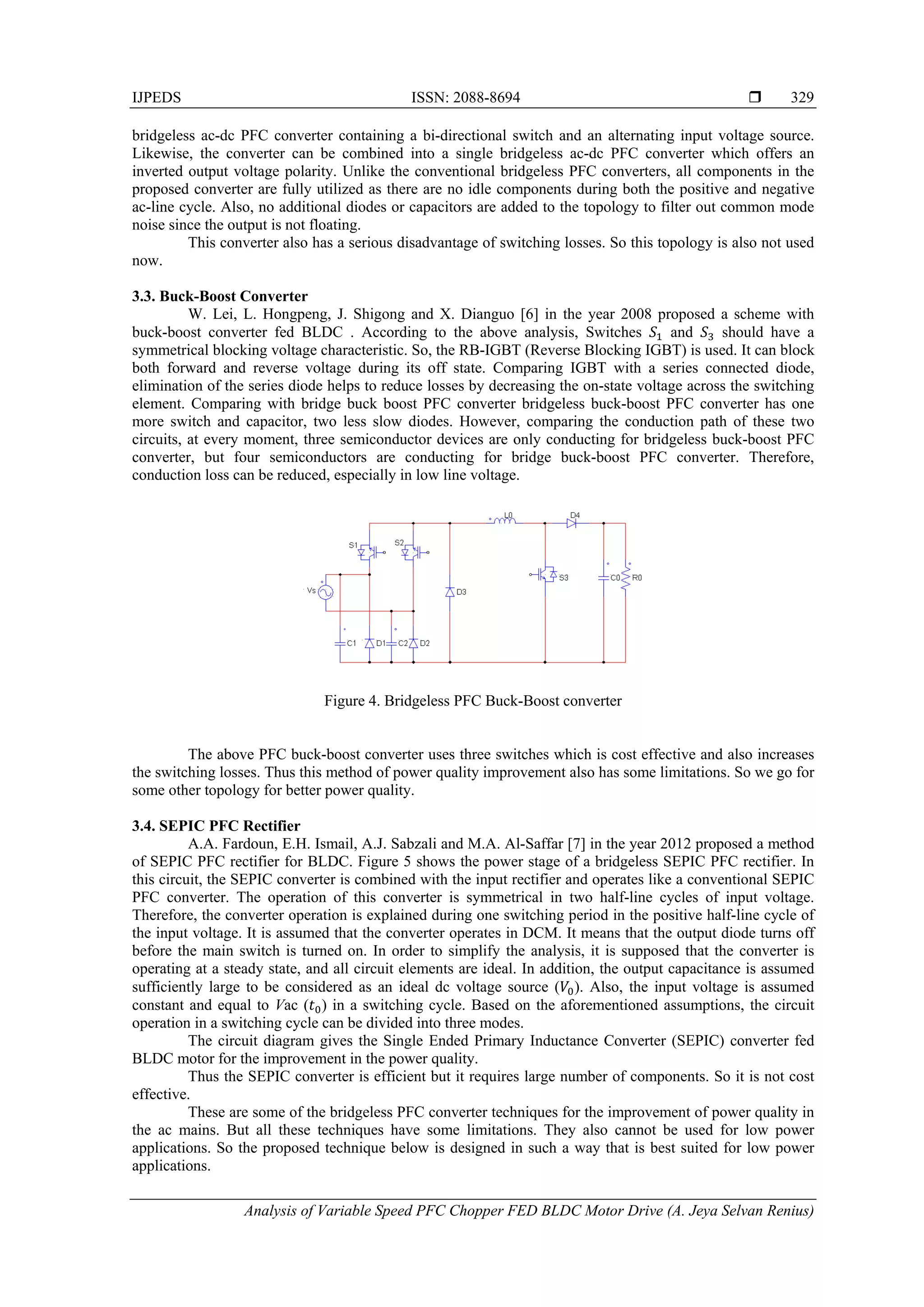 Analysis of Variable Speed PFC Chopper FED BLDC Motor Drive | PDF