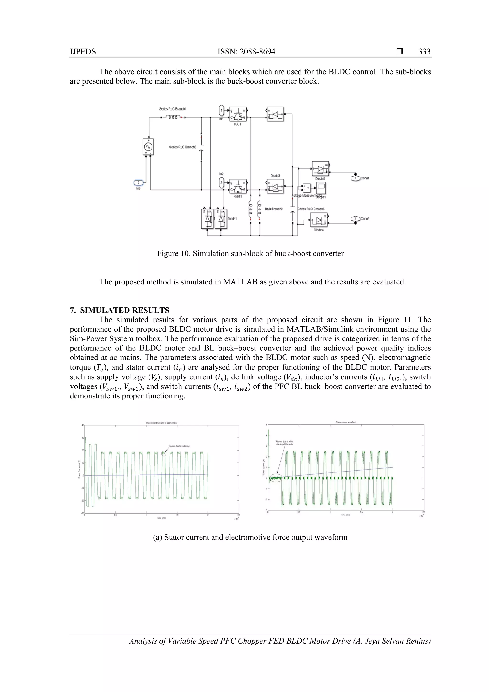 Analysis of Variable Speed PFC Chopper FED BLDC Motor Drive | PDF