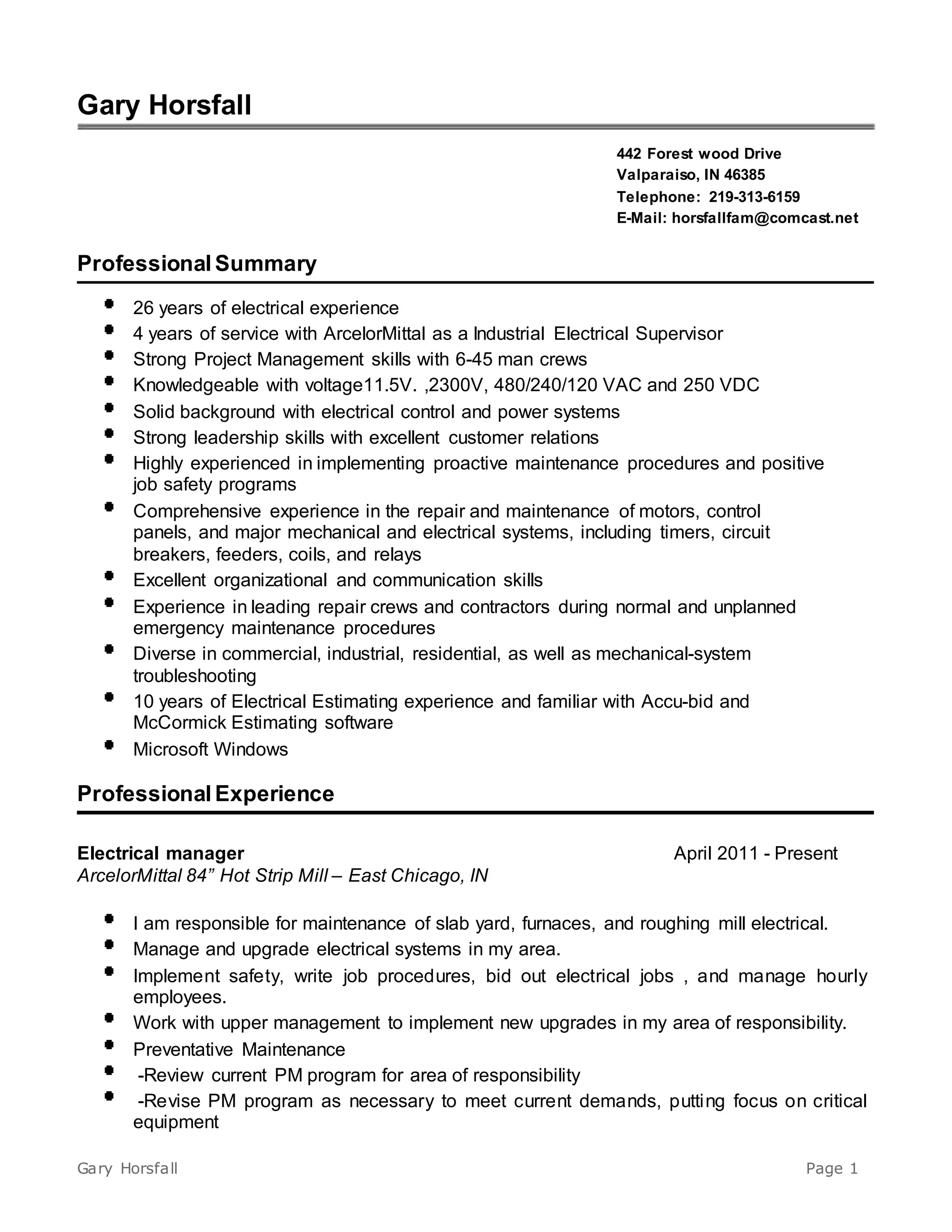 gary resume 2016 | DOCX