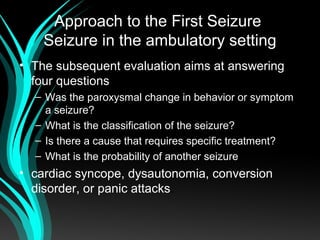 052 Diagnosis and classication of seizure and epilepsy | PPT