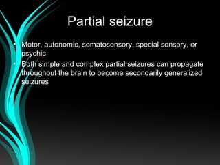 052 Diagnosis and classication of seizure and epilepsy | PPT