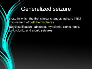 052 Diagnosis and classication of seizure and epilepsy | PPT