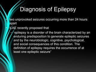 052 Diagnosis and classication of seizure and epilepsy | PPT