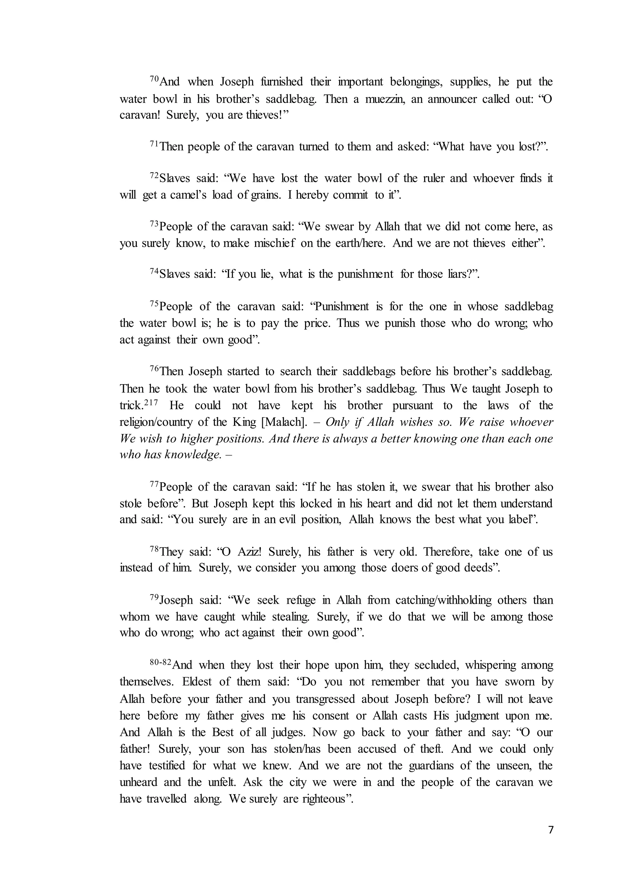 053 surah yusuf (joseph) | DOCX | Islam | Religion & Spirituality