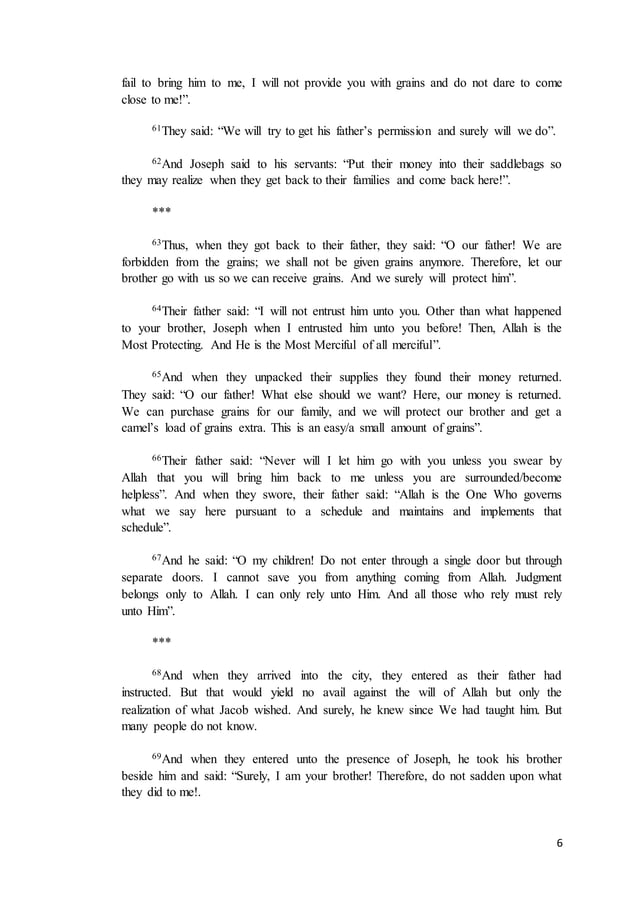 053 surah yusuf (joseph) | DOCX | Islam | Religion & Spirituality