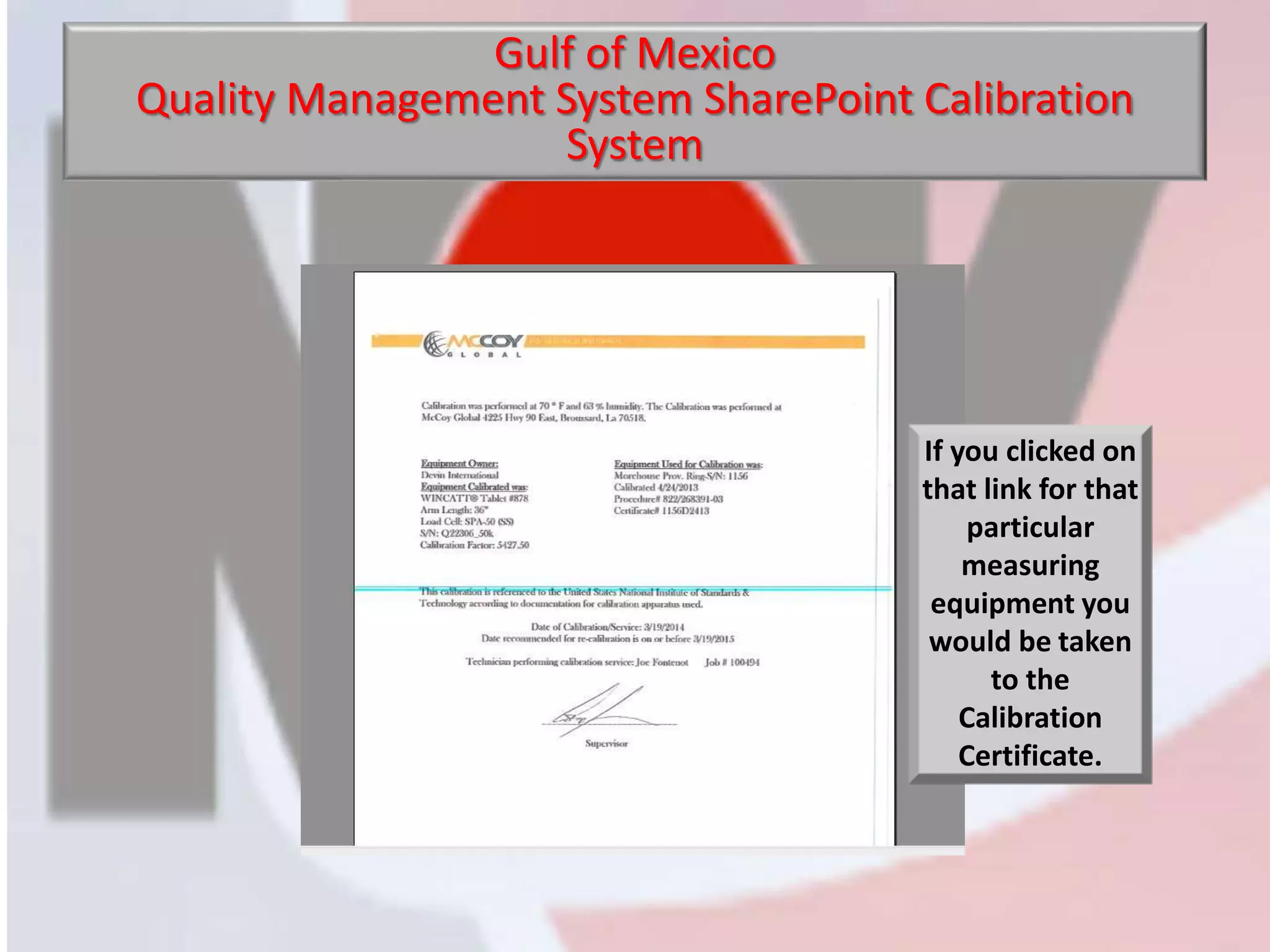QMS Calibration Powerpoint | PPTX