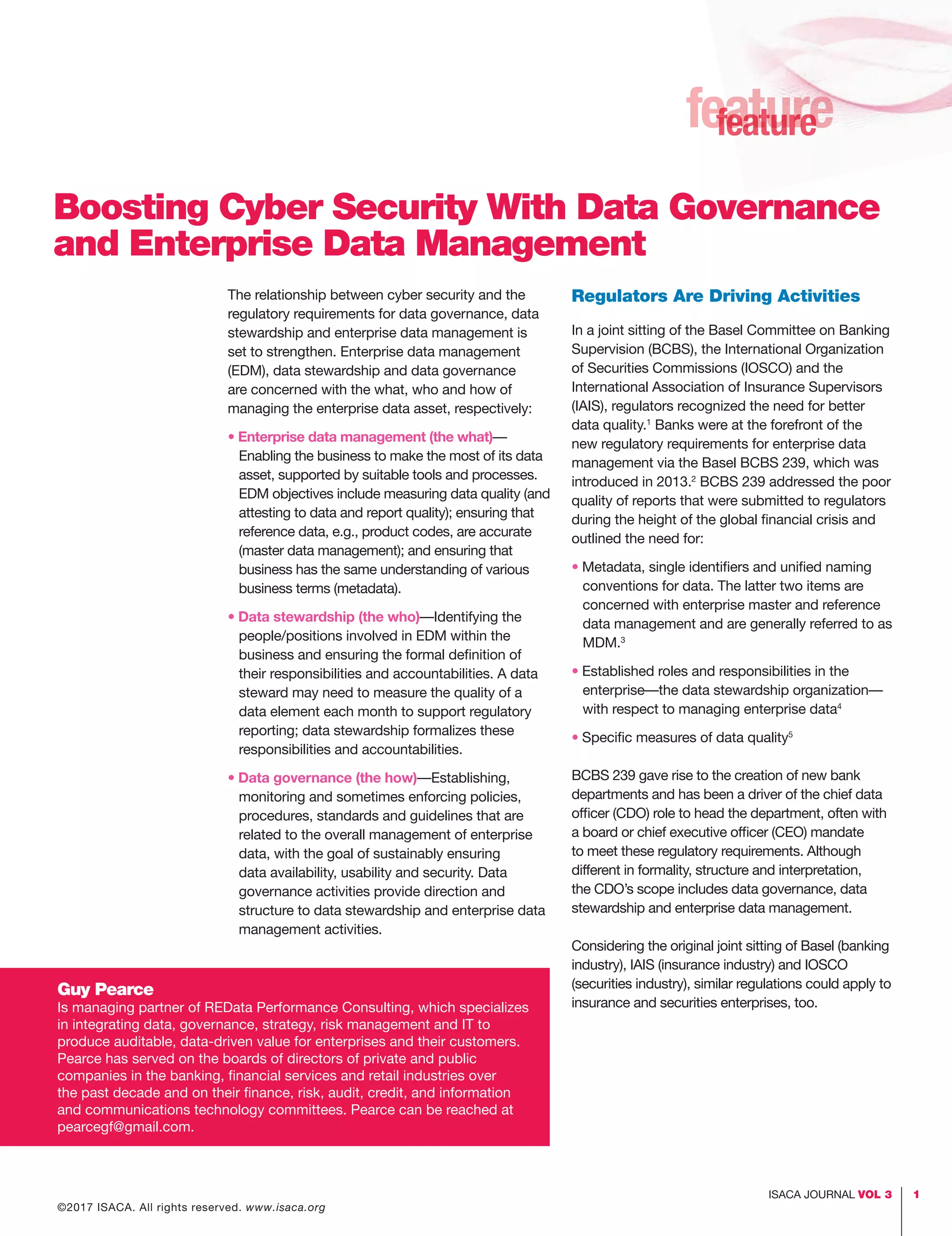 Boosting Cybersecurity with Data Governance (peer reviewed) | PDF
