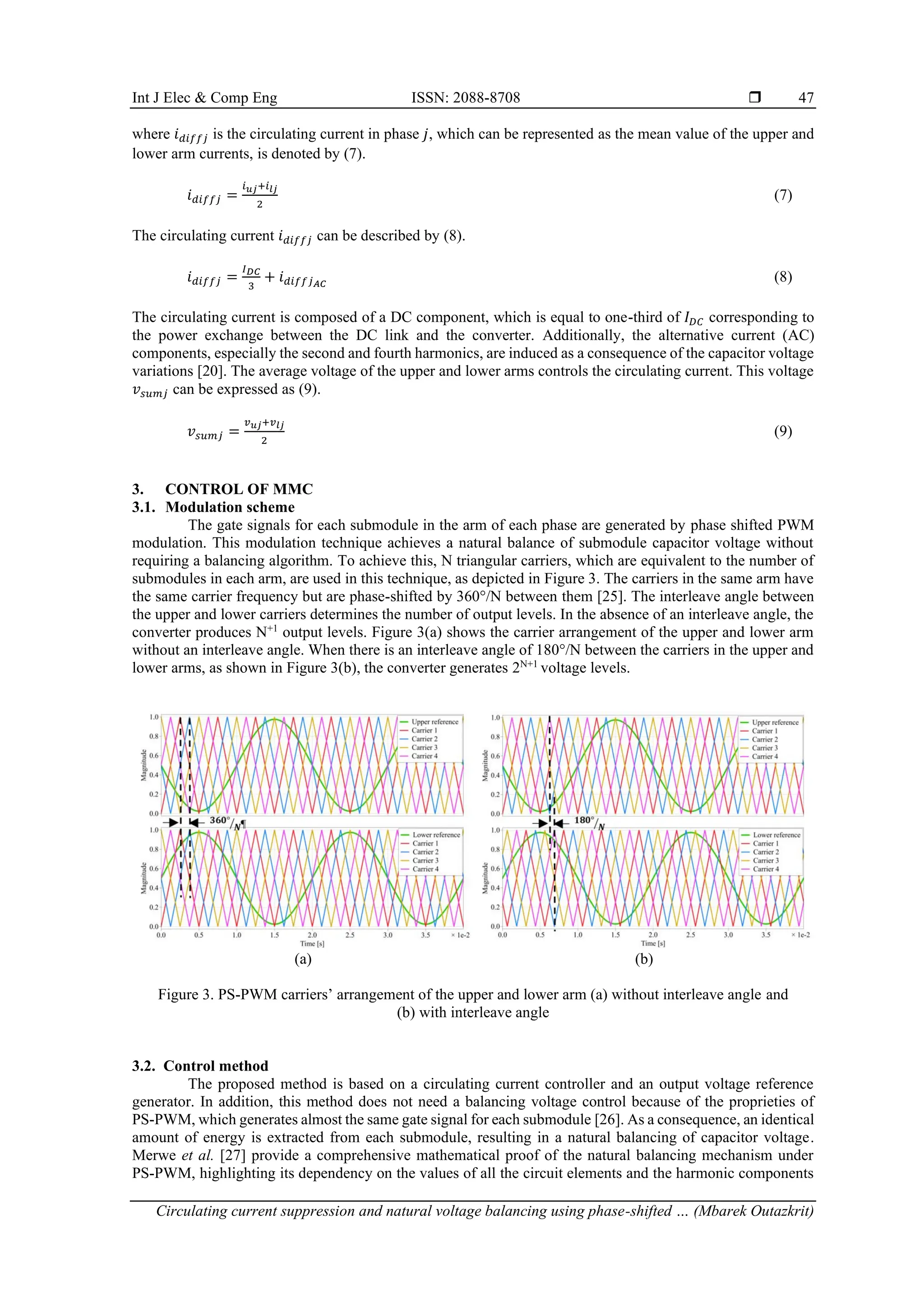 Circulating current suppression and natural voltage balancing using phase-shifted modulation for ...