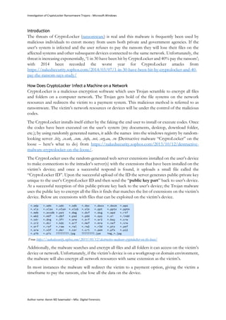Investigation of CryptoLocker Ransomware Trojans - Microsoft Windows | PDF