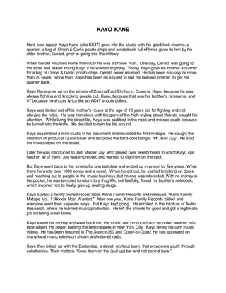 KAYO KANE bio done | PDF