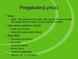 053 Antiepileptic medication principle of clinical use | PPT