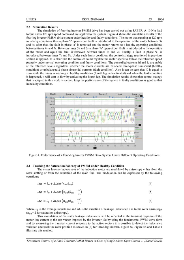Sensorless Control of a Fault Tolerant PMSM Drives in Case of Single-Phase Open Circuit Fault | PDF