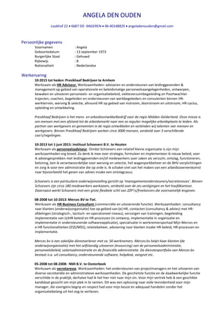 CV Angela den Ouden_2017 | PDF