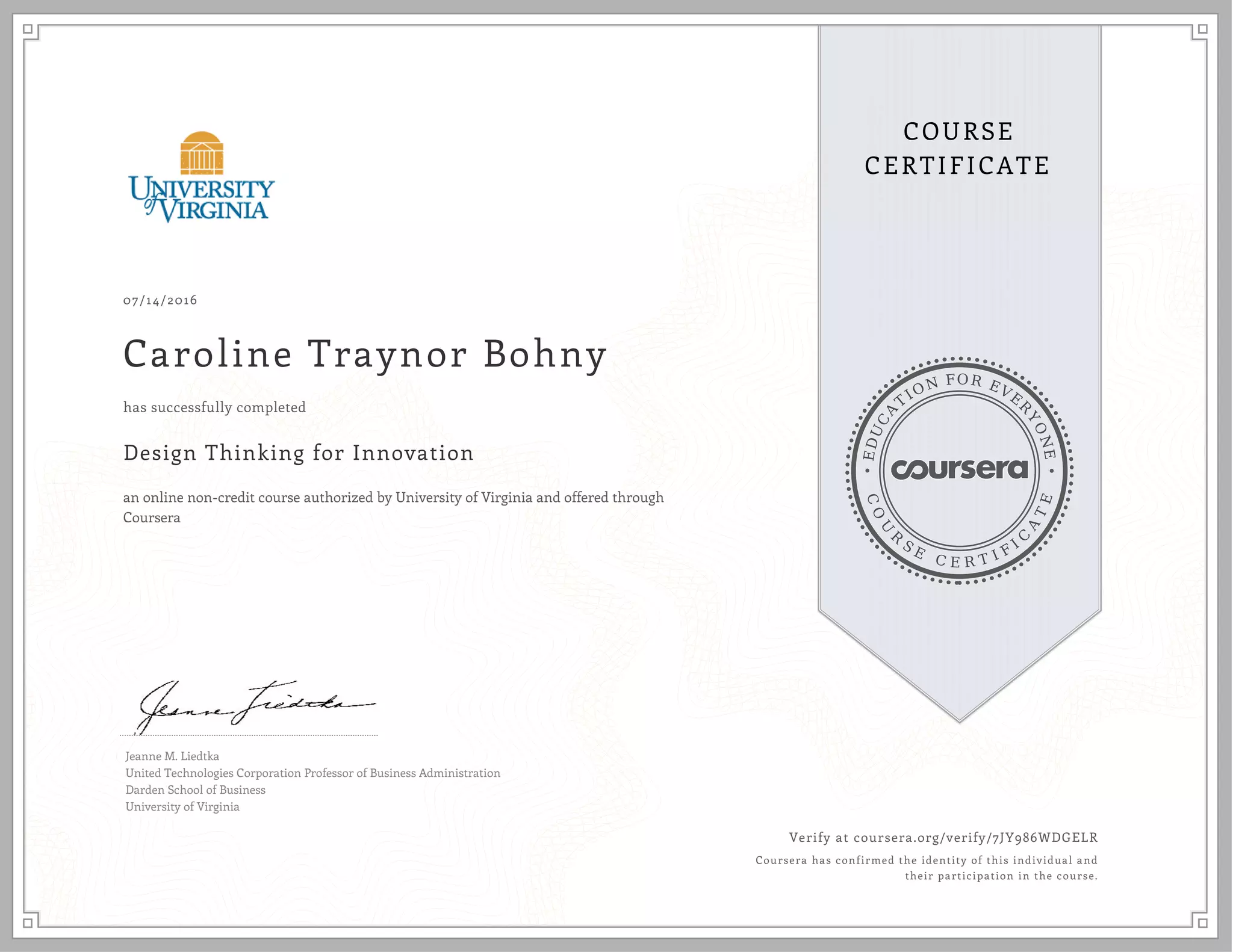 Coursera 7JY986WDGELR Certificate | PDF