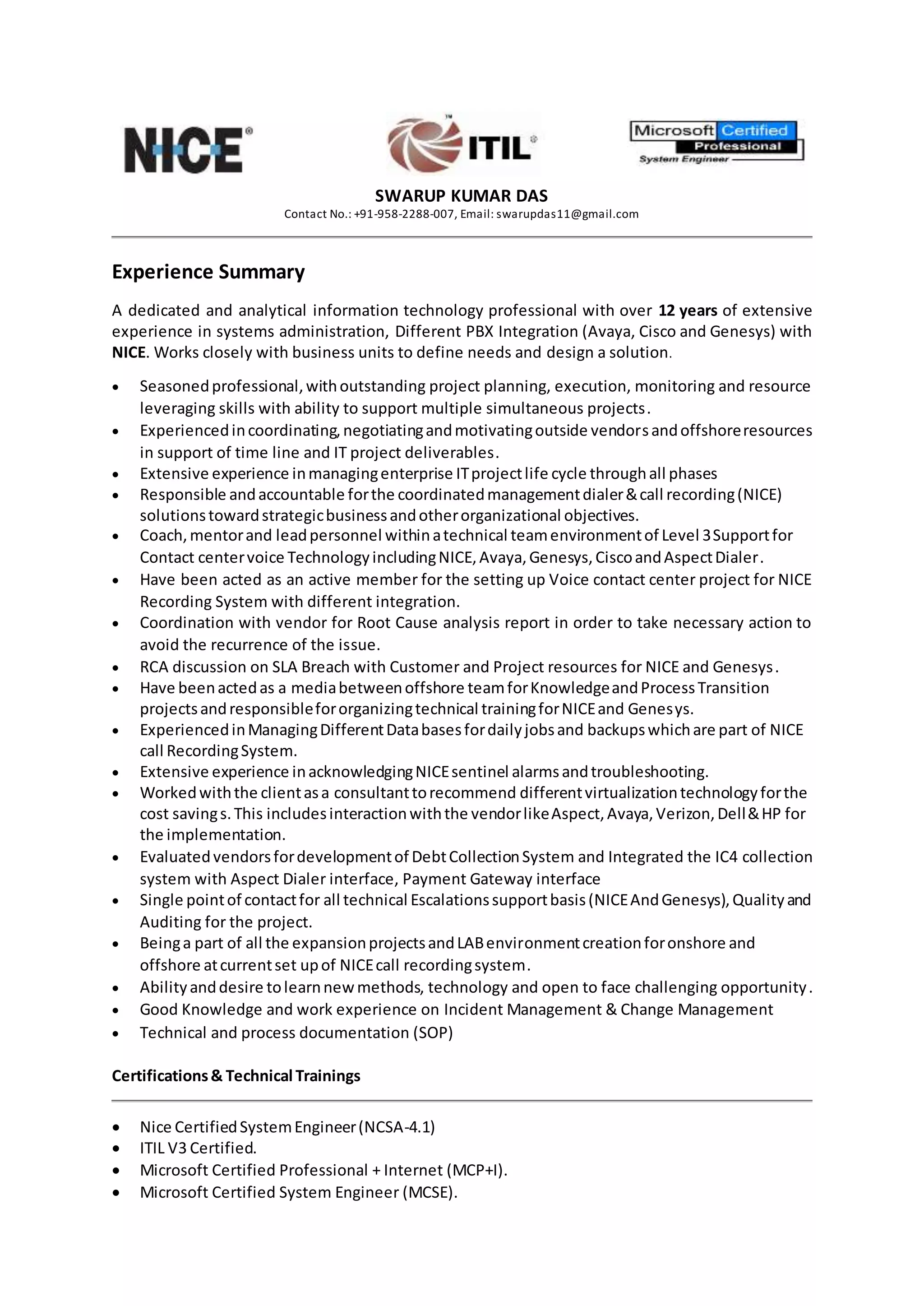 Swarup 7.0 cv | DOCX
