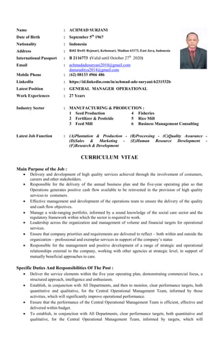 CV&RESUME-Achmad Surjani | PDF | Human Resources | Business