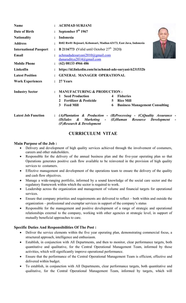 CV&RESUME-Achmad Surjani | PDF | Human Resources | Business