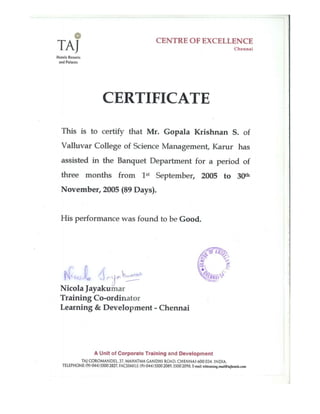 TRAINING EXPERIENCE | PDF