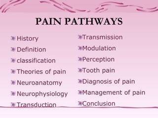 The General Pain Pathways | PPT